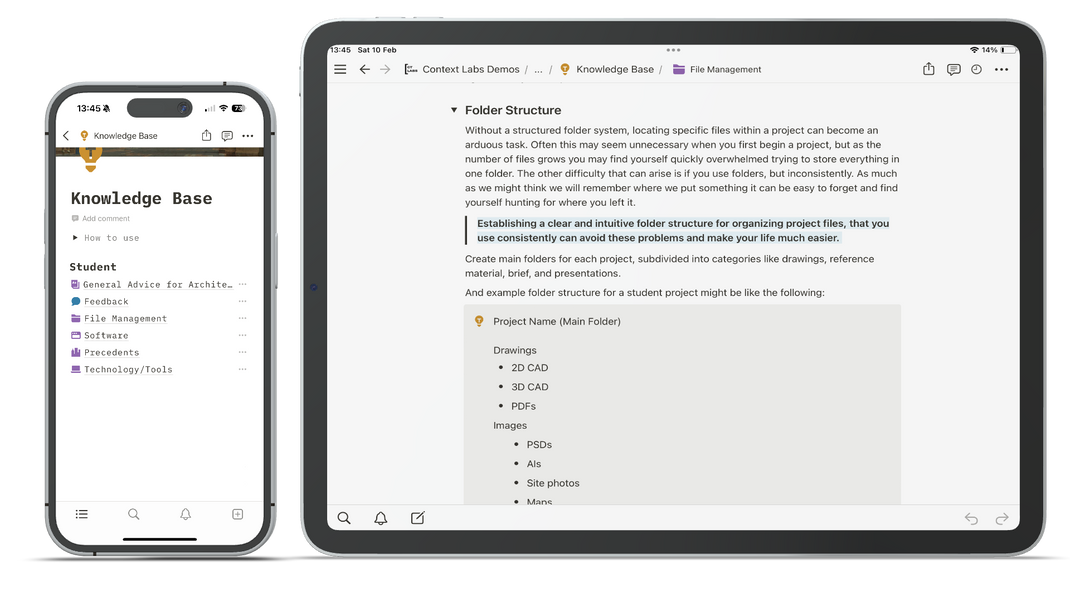 Architecture Student Dashboard – Context Labs